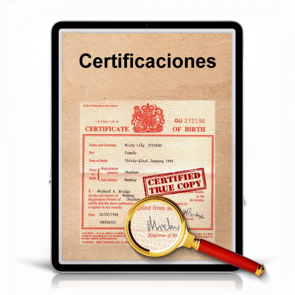 Certificaciones - Escribanía Cortés
